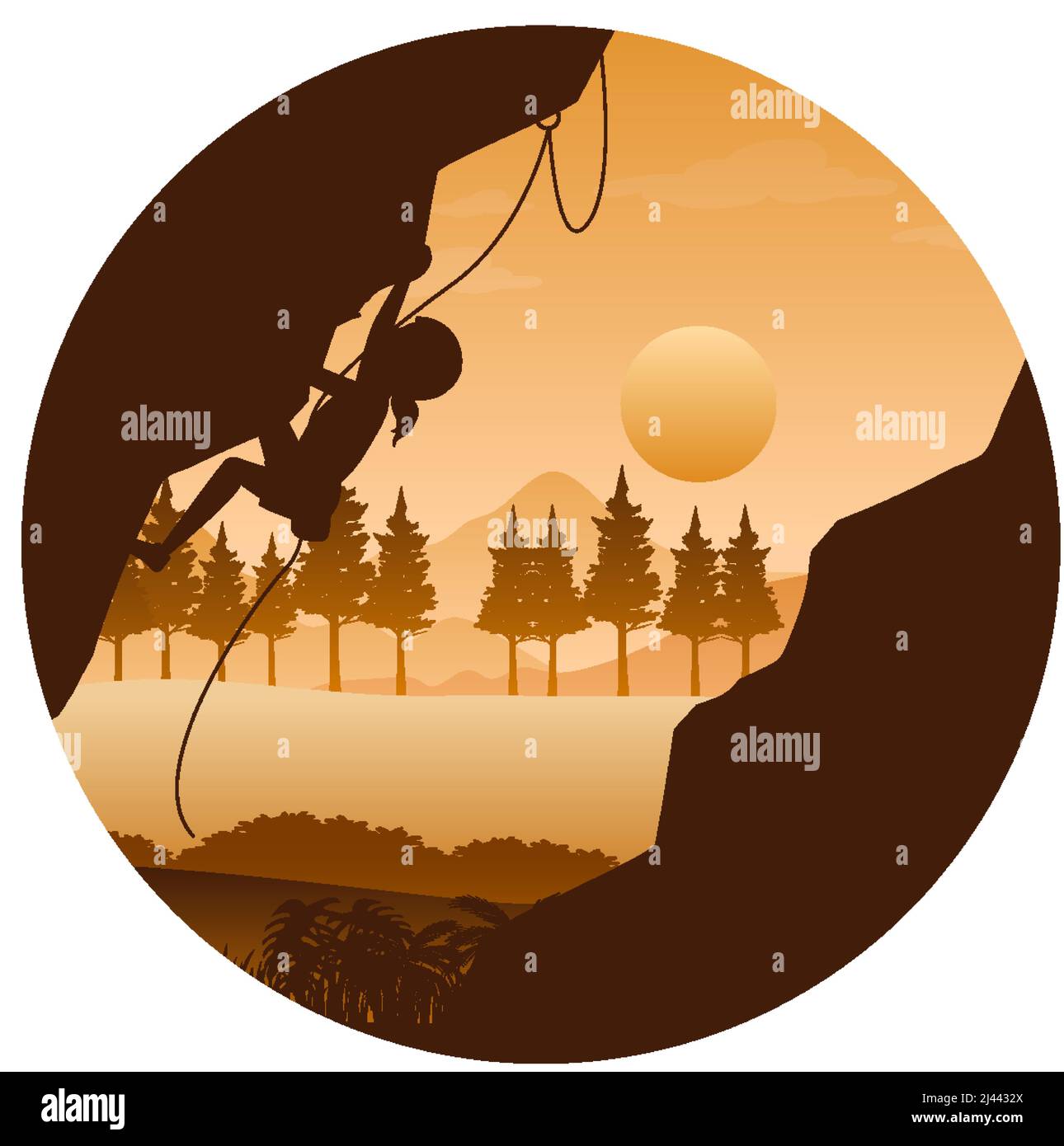 Silhouette rock climbing badge illustration Stock Vector Image & Art ...