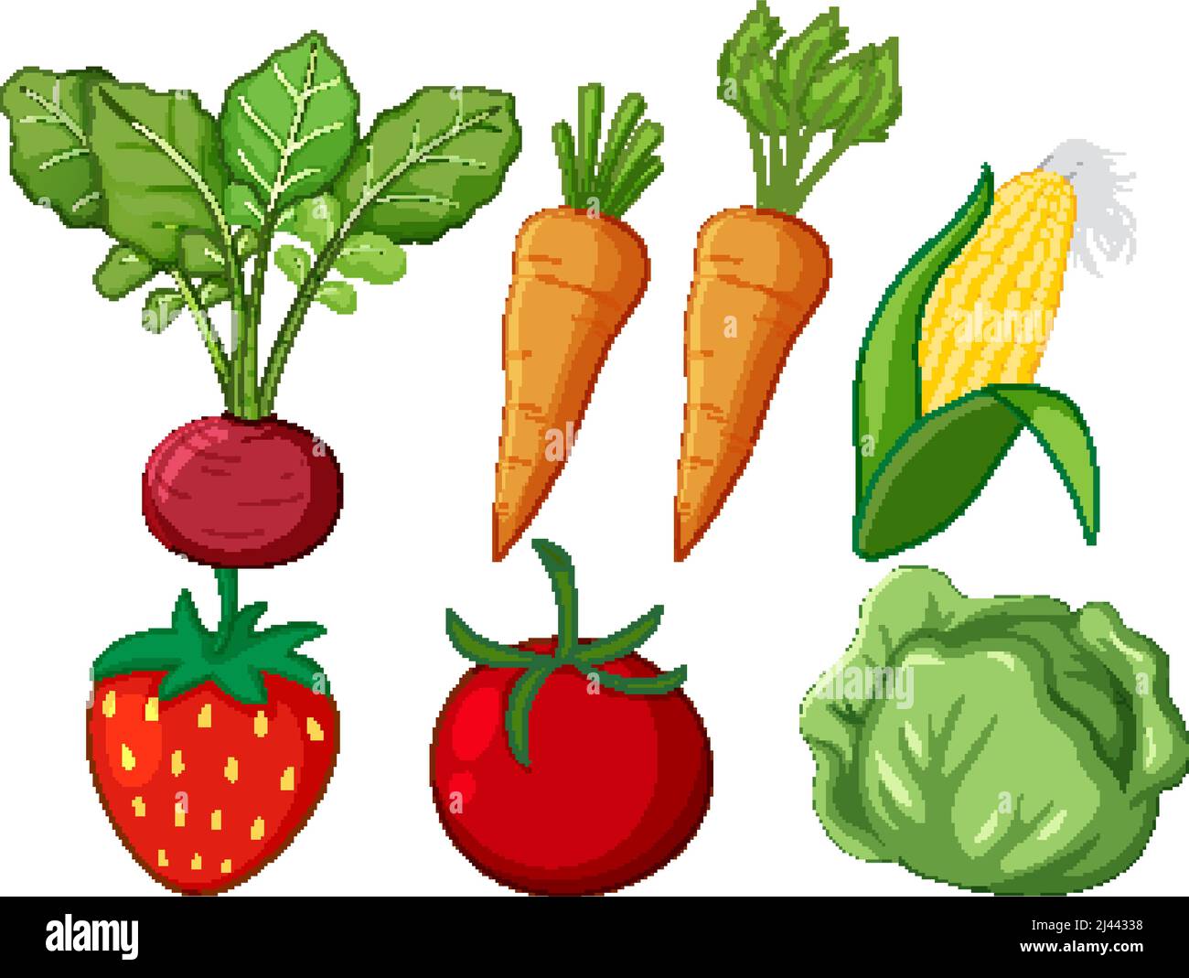 Set of different vegetables cartoon illustration Stock Vector Image ...
