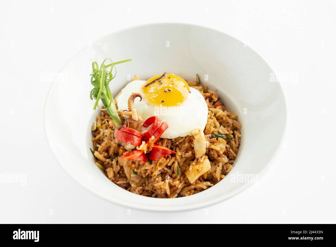 khmer cambodian traditional mixed seafood spicy fried rice meal on ...