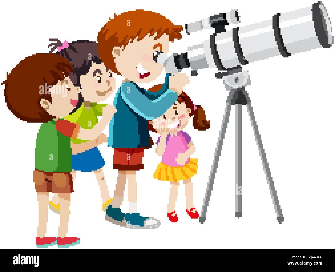 Looking Through A Telescope Drawing