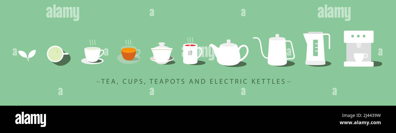 Set of tea related vector line icons Stock Vector Image & Art - Alamy