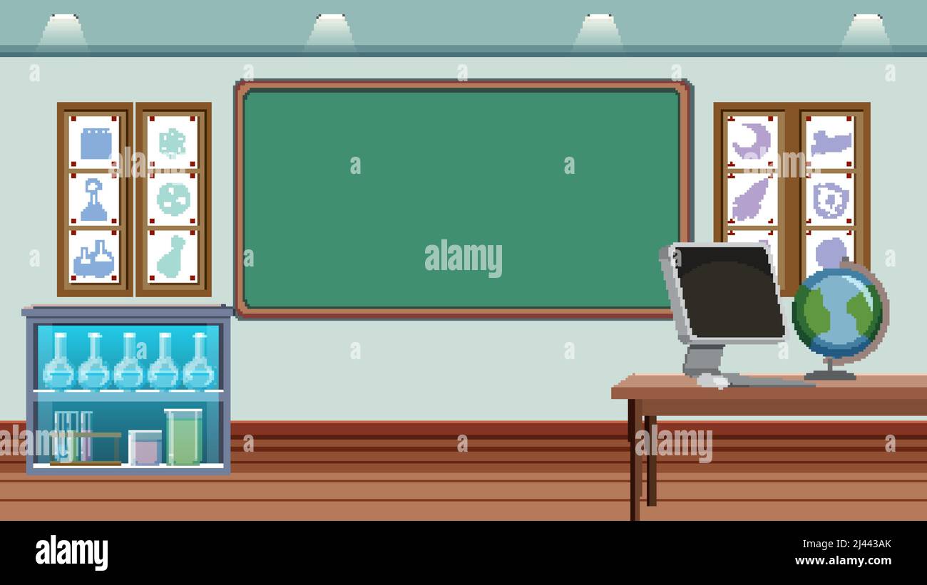 Science laboratory room for chemical experiments illustration Stock ...