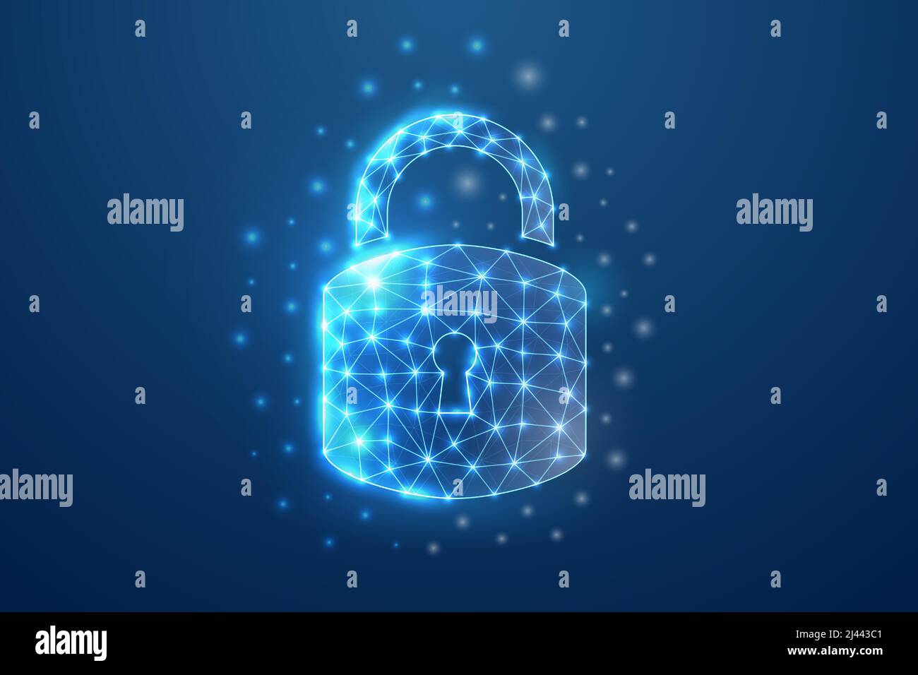 Lock 3d symbol in blue low poly style. Antivirus, privacy padlock ...