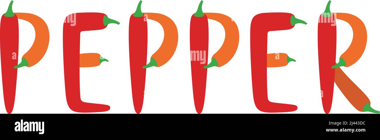 Chili pepper alphabet, vector illustration Stock Vector Image & Art - Alamy