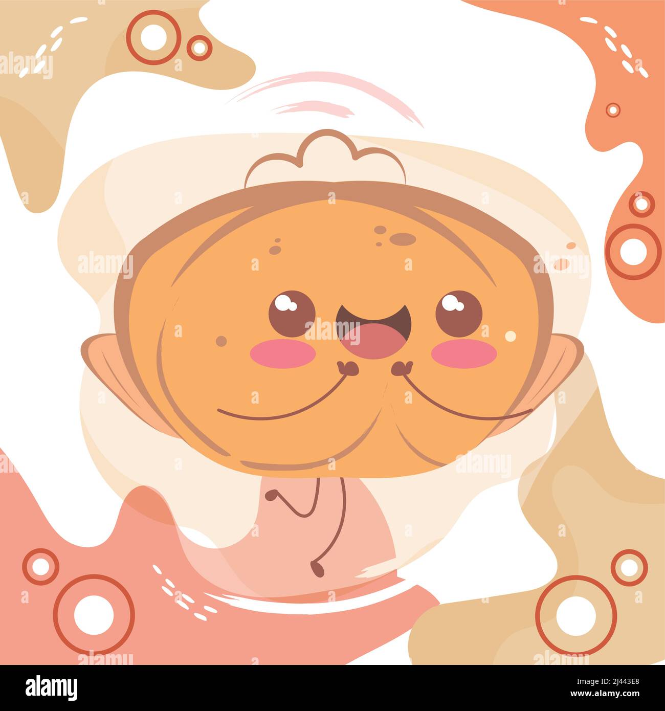 Isolated happy fortune cookie cartoon cute bakery character Vector ...