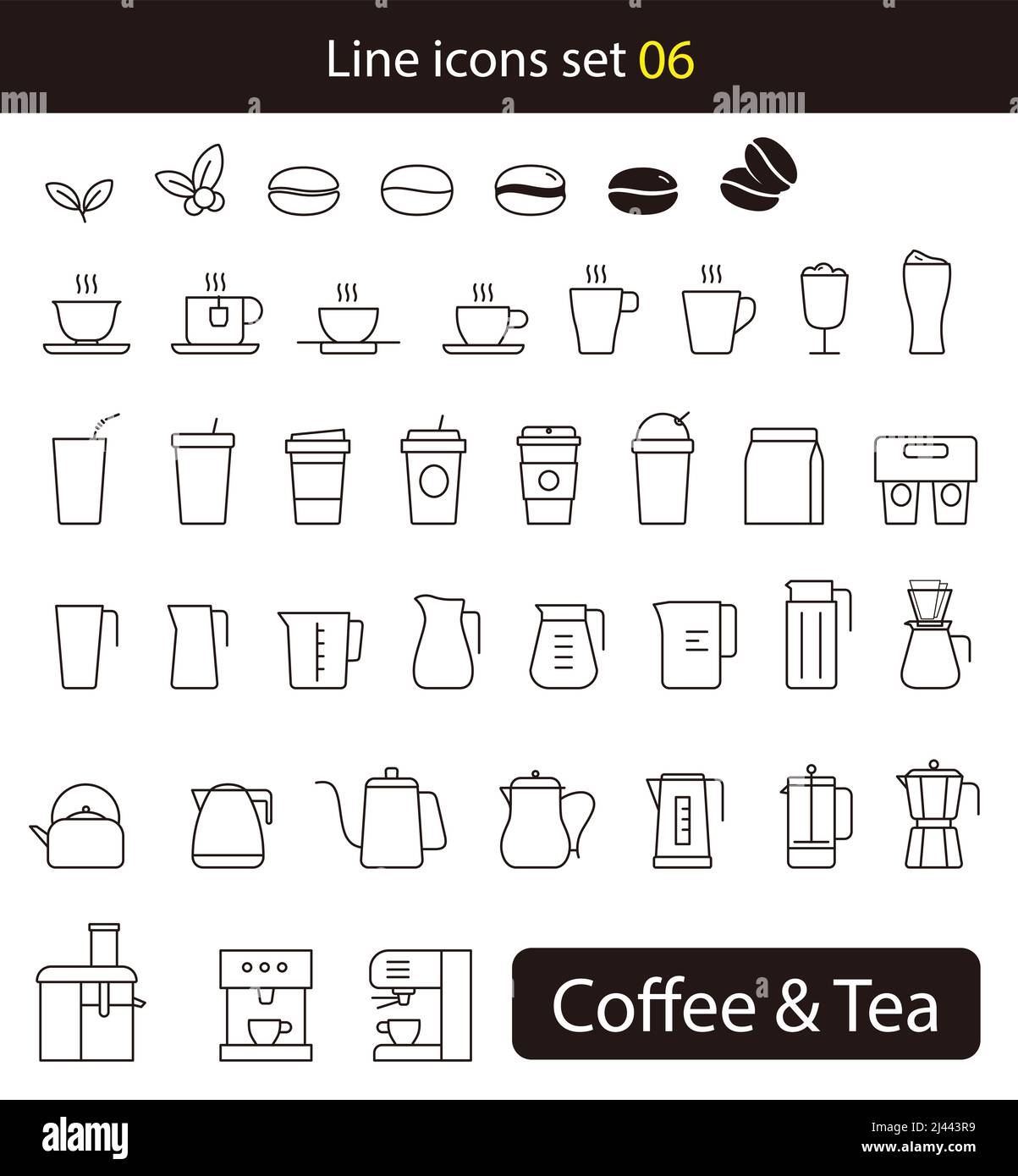 Coffee tea related icons Stock Vector Image & Art - Alamy