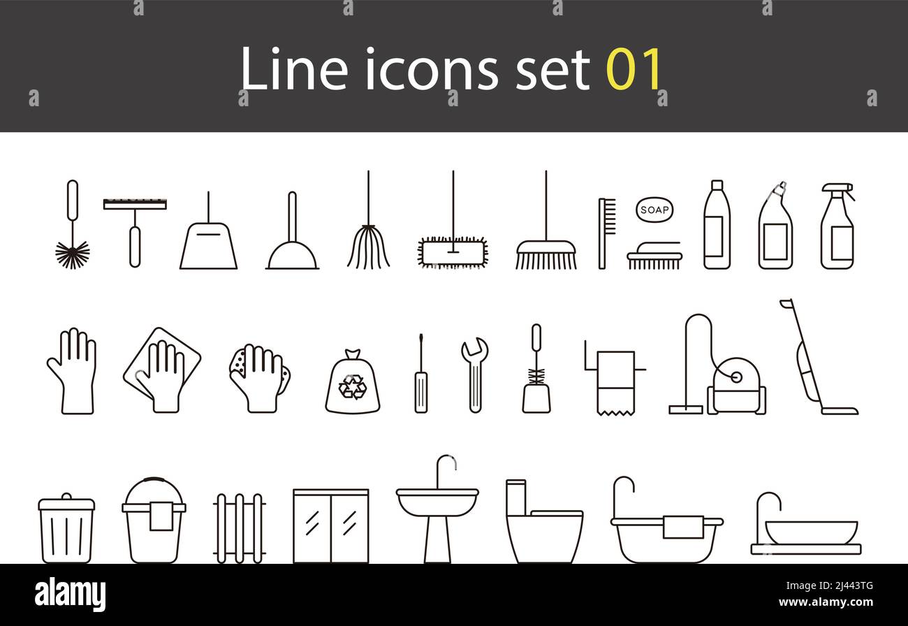 Cleaning supplies vector vectors Stock Vector Images - Alamy