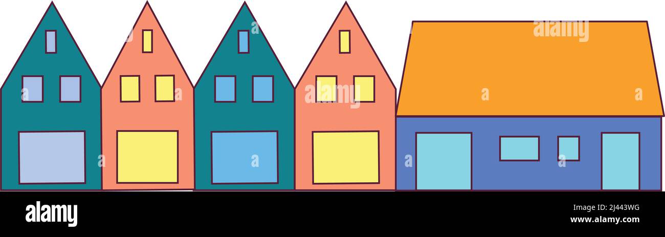 Isolated group of residential buildings Vector Stock Vector Image & Art ...
