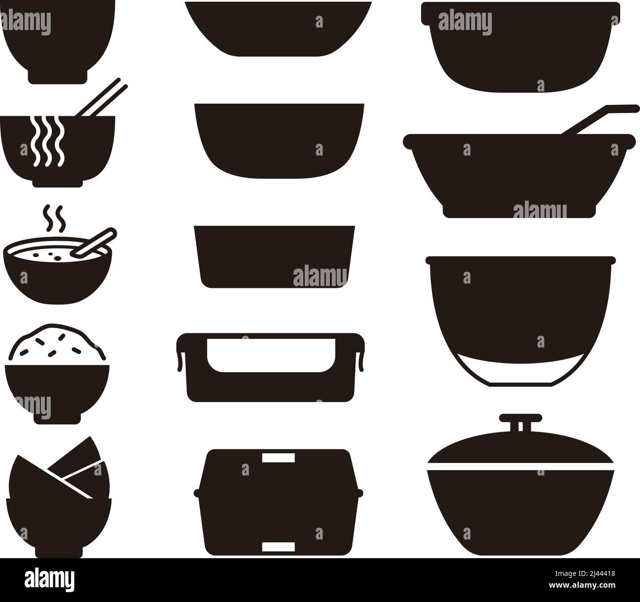 Bowls and plates icon set vector illustration Stock Vector Image & Art ...