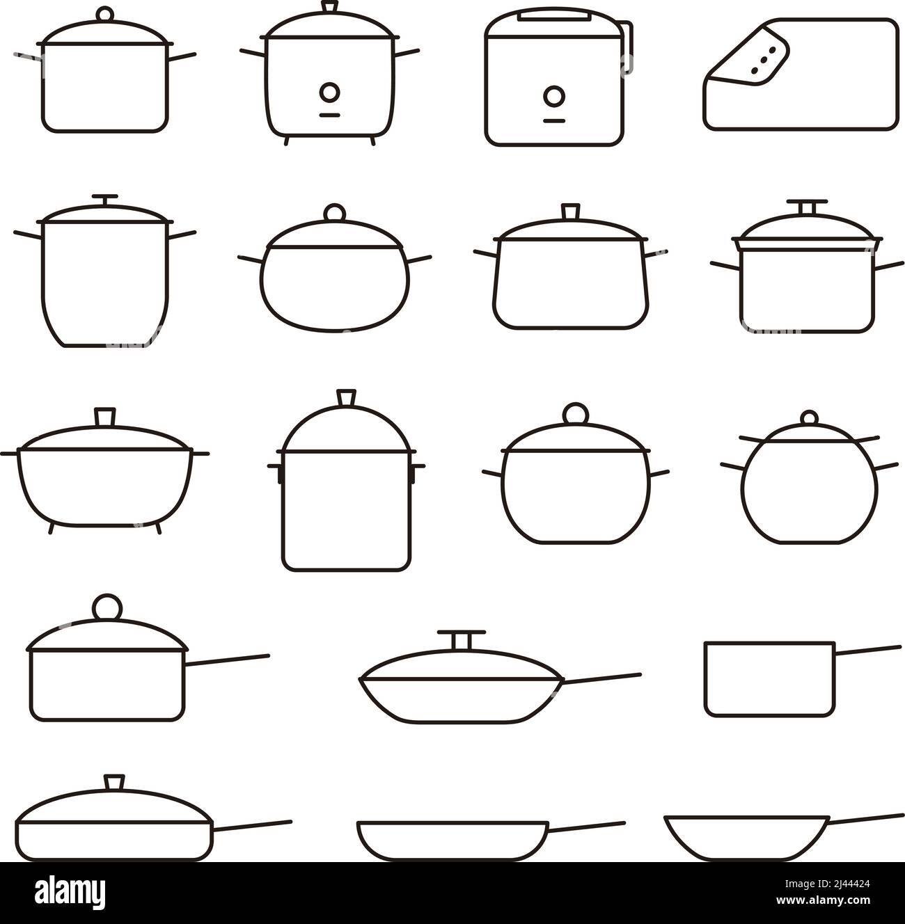 Cooking ware icons set Stock Vector Image & Art - Alamy