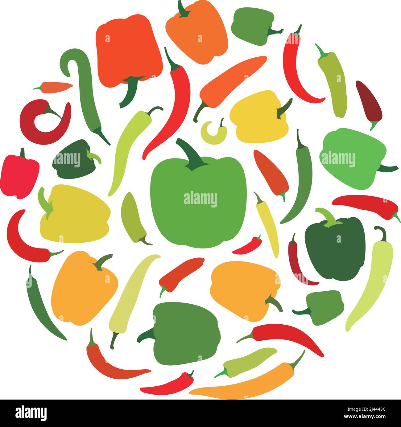 Many pepper icons combine into a circle pattern Stock Vector Image ...