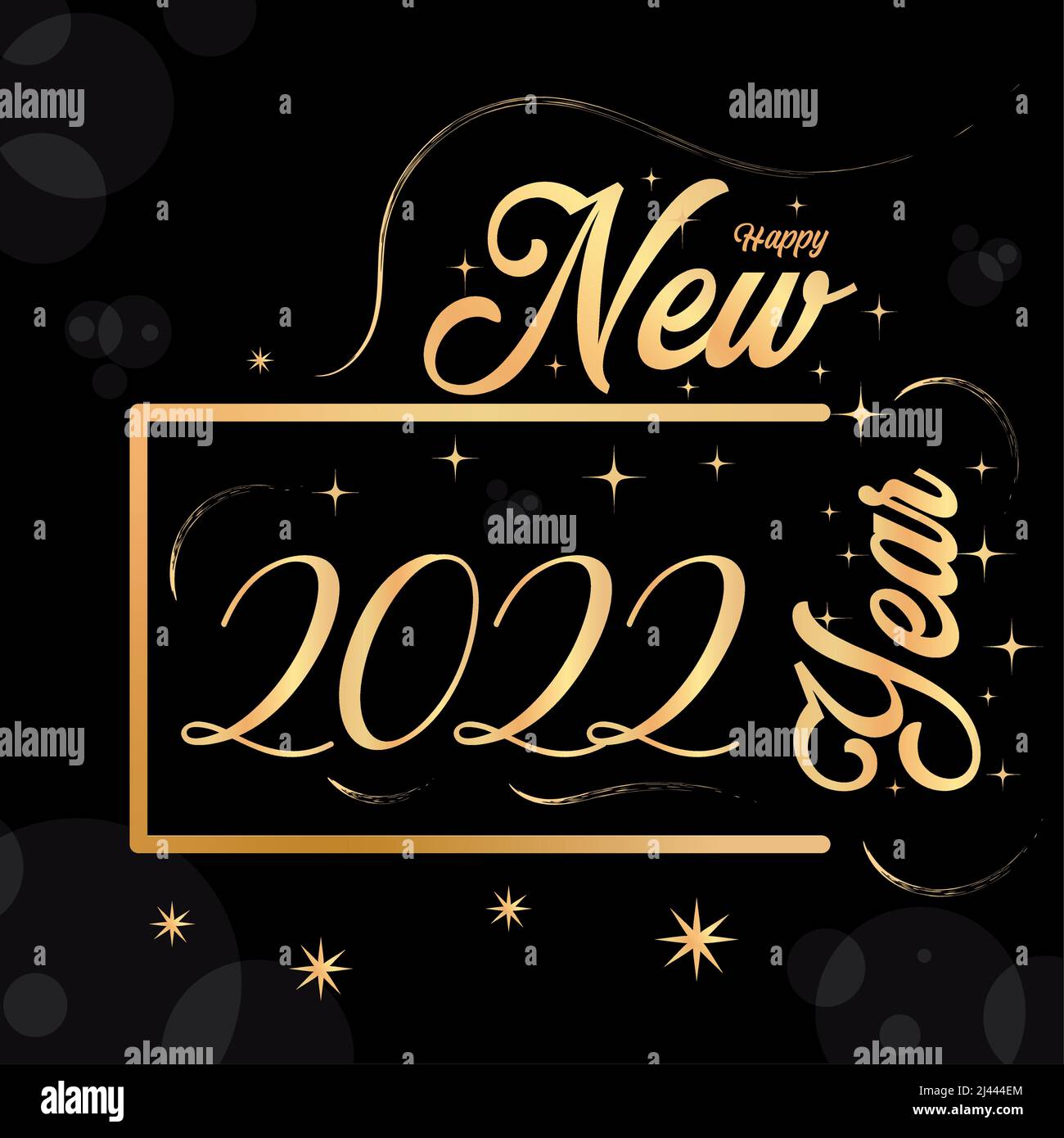Black happy new year template with golden text Vector Stock Vector ...