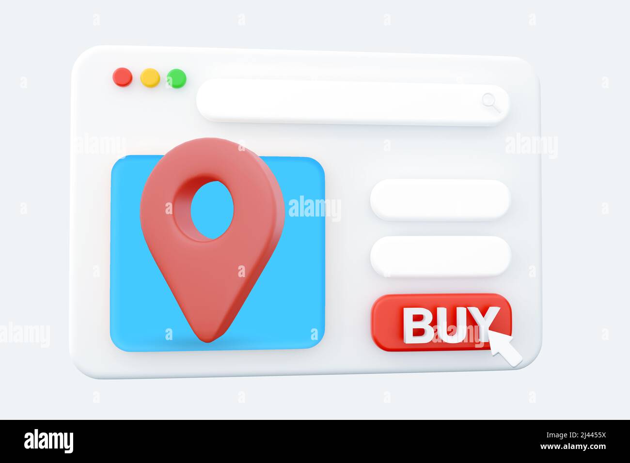 3D render red Map Pin Icon with. 3D render Red pin, location icon on ...
