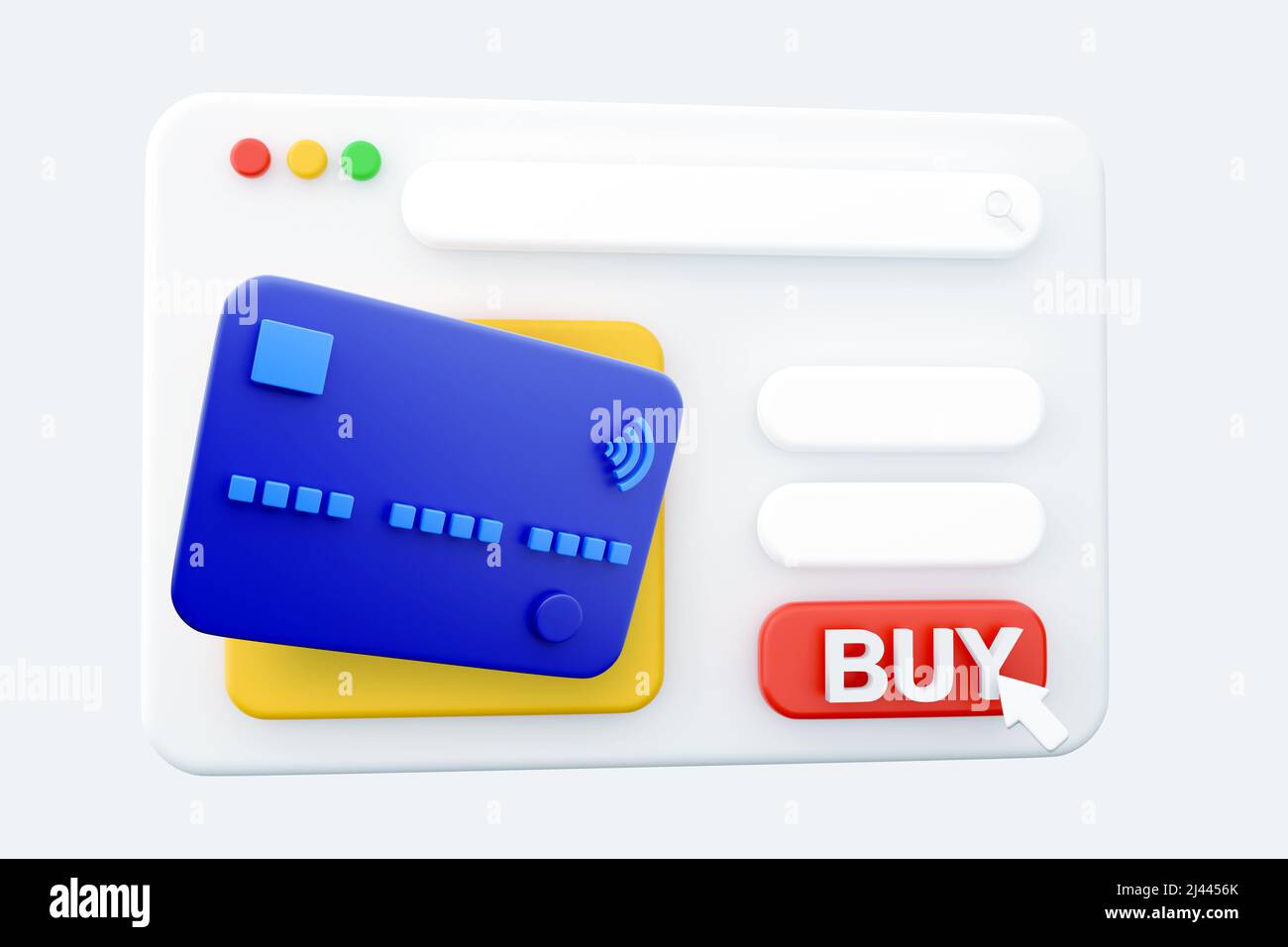 3D render web page Illustration Credit Card Icon Isolated. 3D render ...
