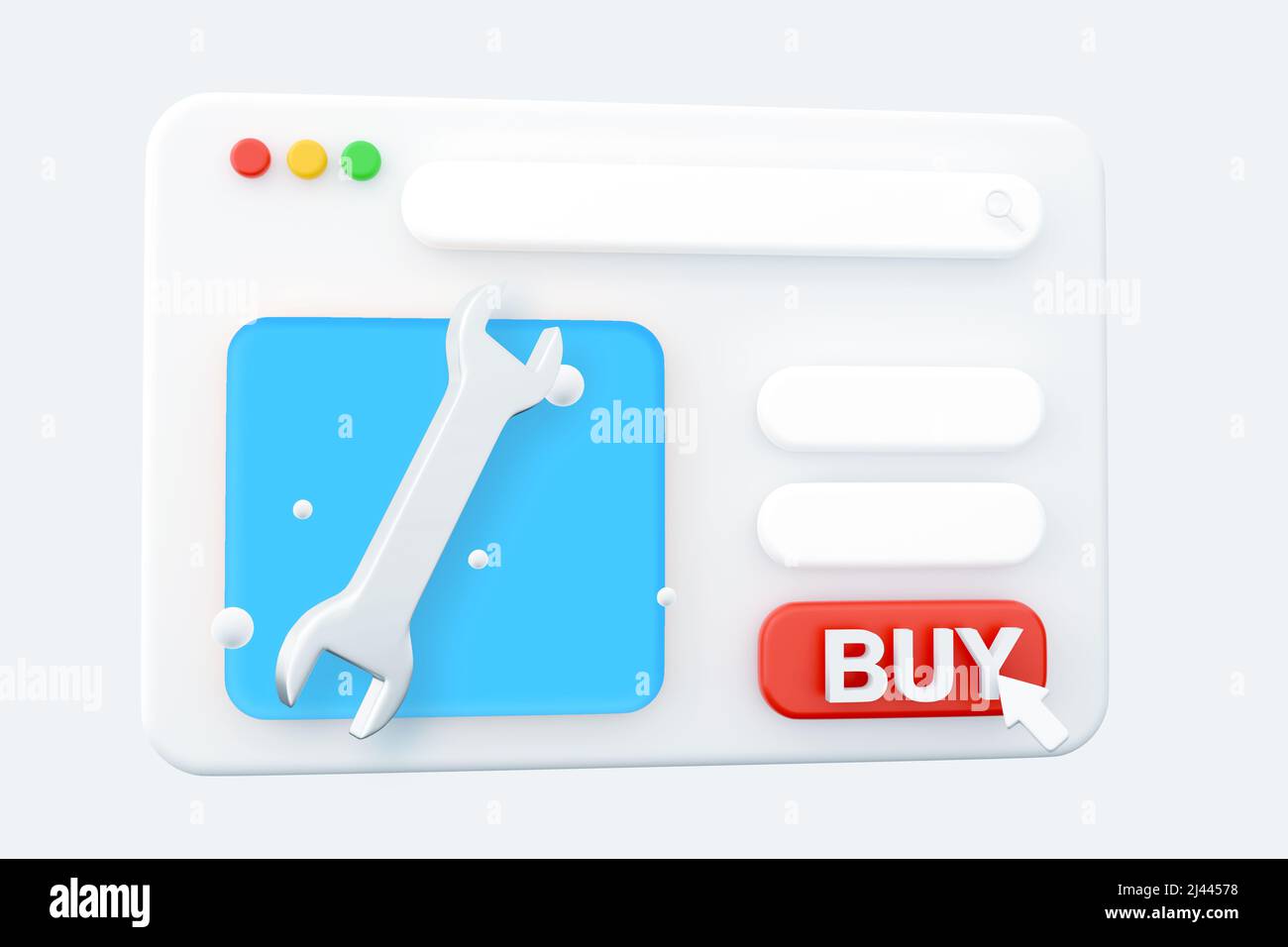 3D render web page Repair icon on white backgound 3D render web page ...