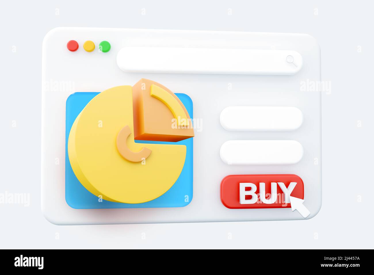 3D render web page icon marketing graph analyze 3d model purple theme ...