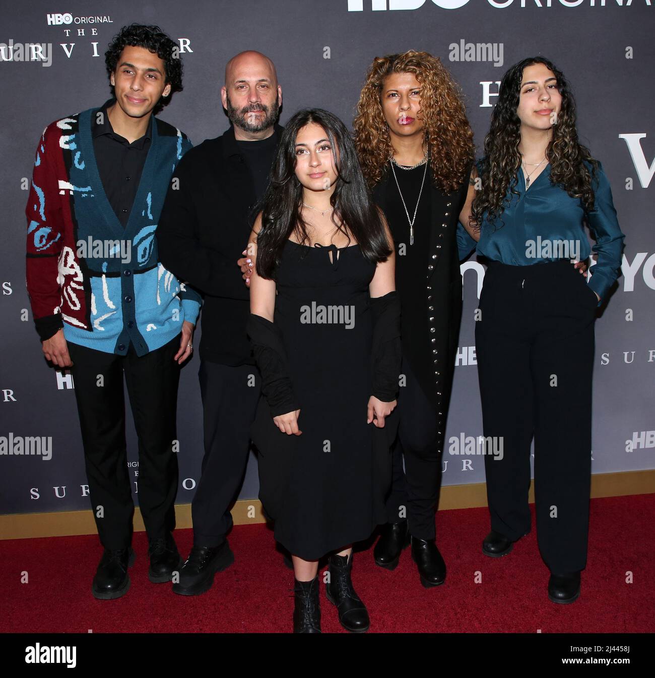 New York City, USA. 11th Apr, 2022. Aaron L. Gilbert and family ...