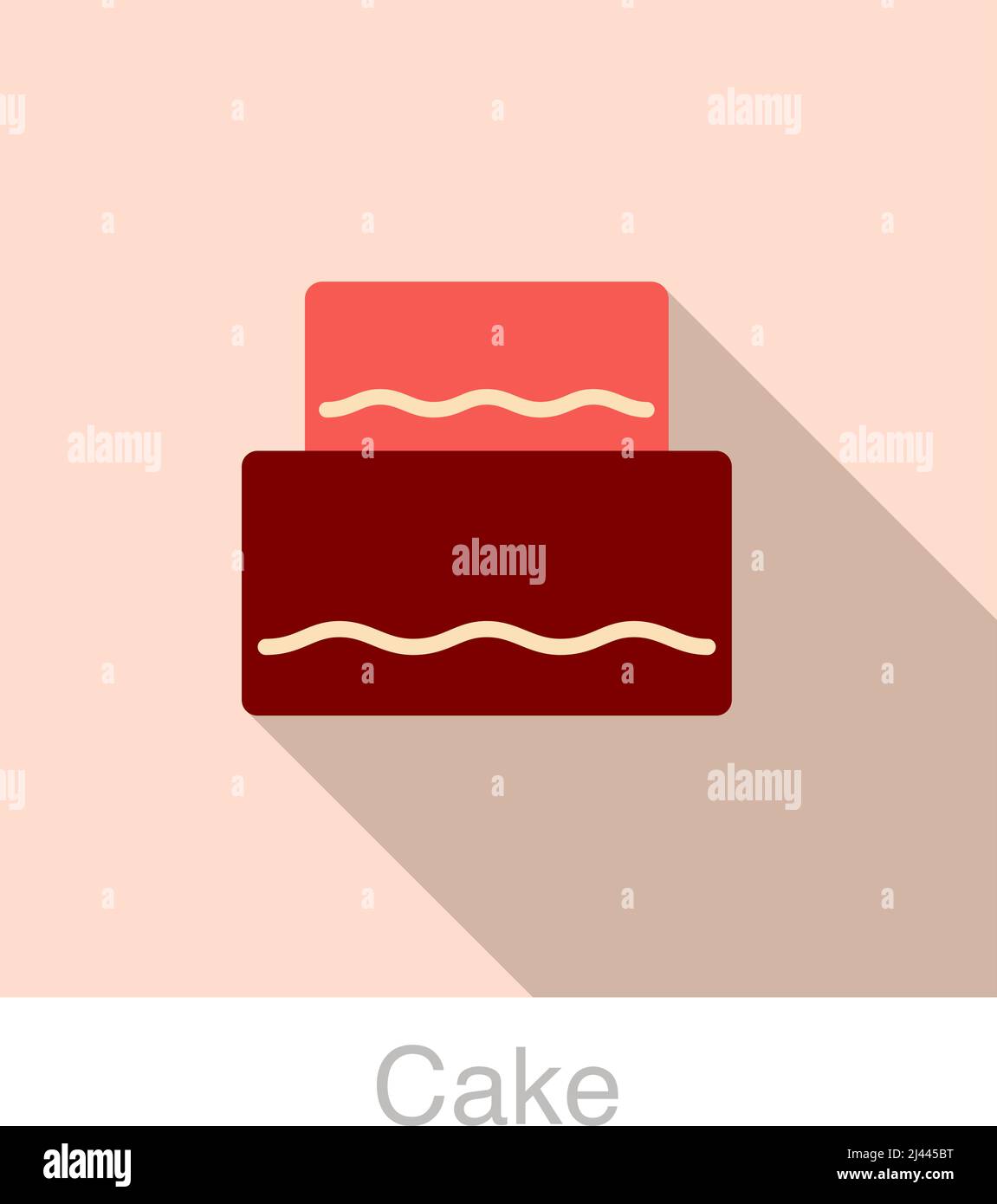 Cake food flat icon design vector illustration Stock Vector Image & Art ...