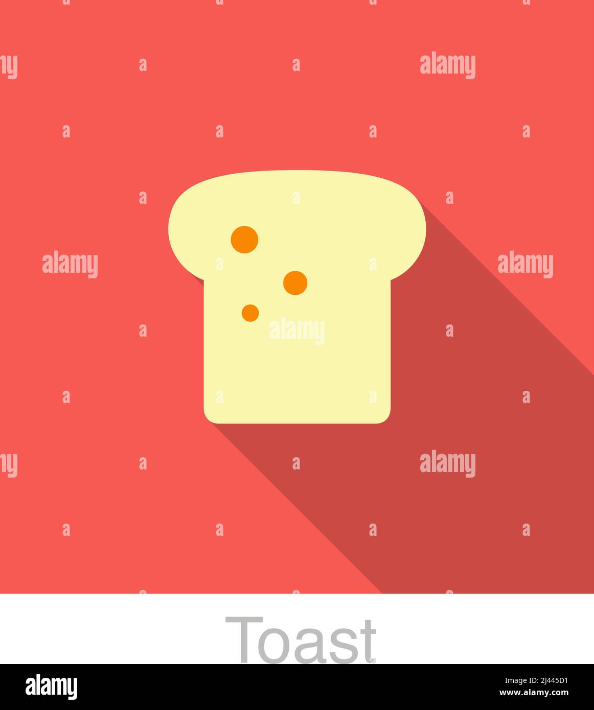 Toast food flat icon design vector illustration Stock Vector Image ...