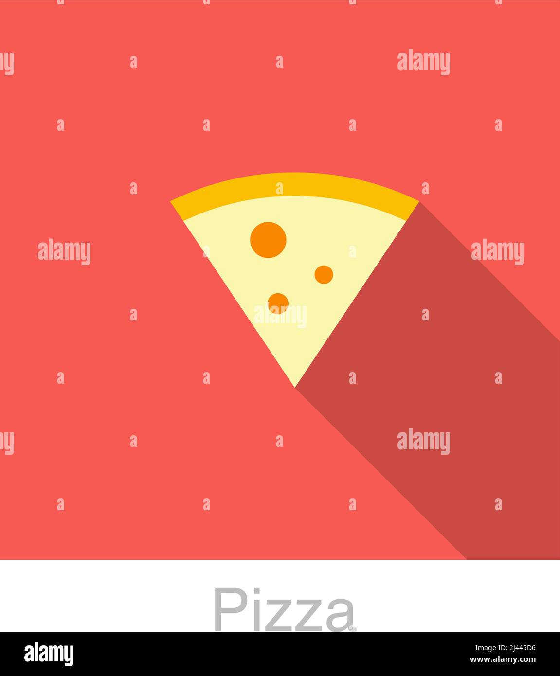 Pizza food flat icon design vector illustration Stock Vector Image ...