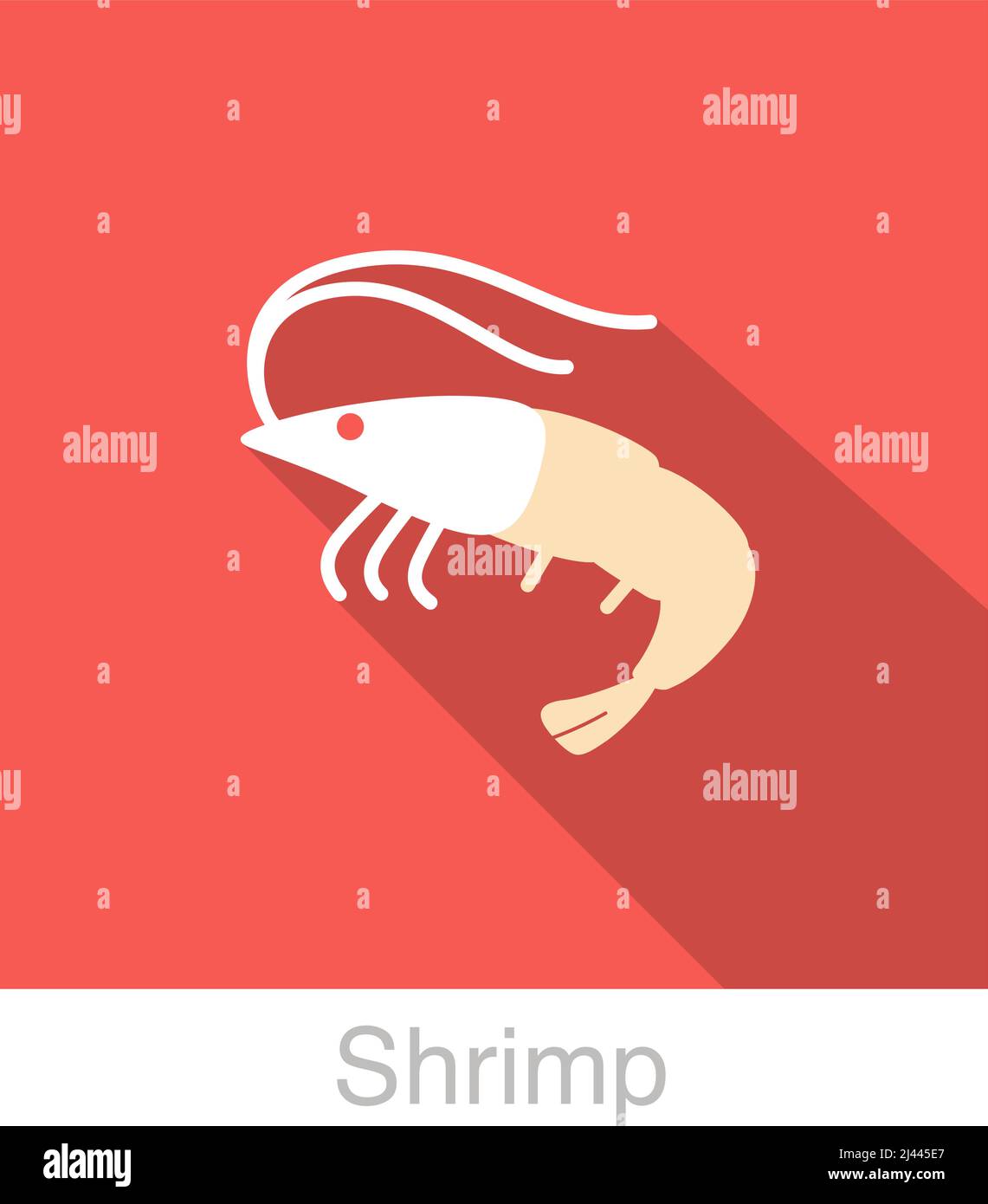 Shrimp food flat icon vector vector illustration Stock Vector Image ...