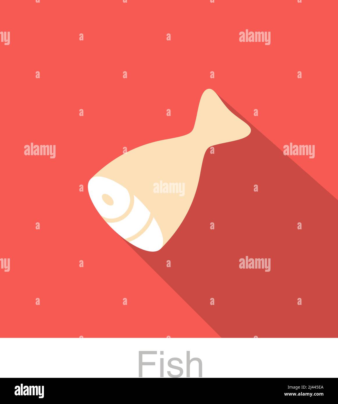 Fish seafood flat icon design vector illustration Stock Vector Image ...
