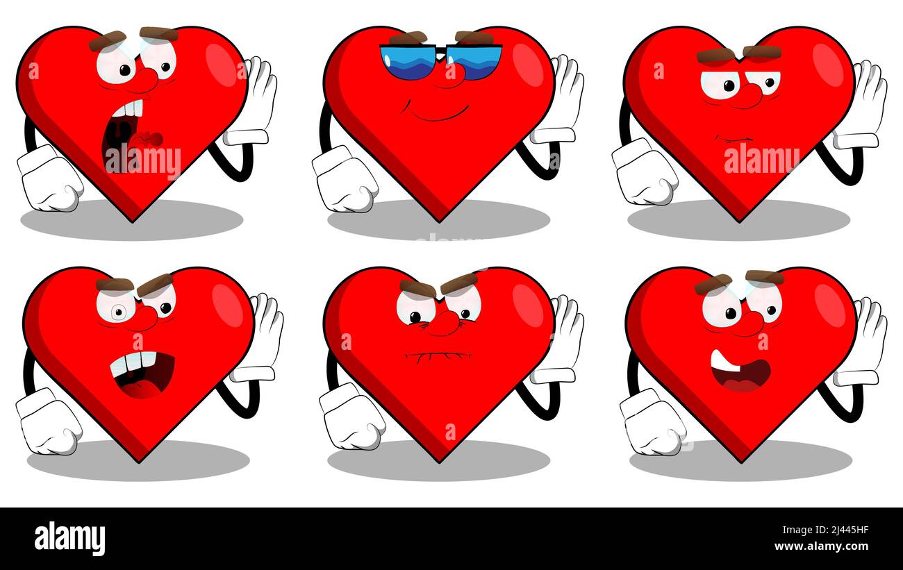 Heart Shape with holds hand at his ear, listening as a cartoon ...
