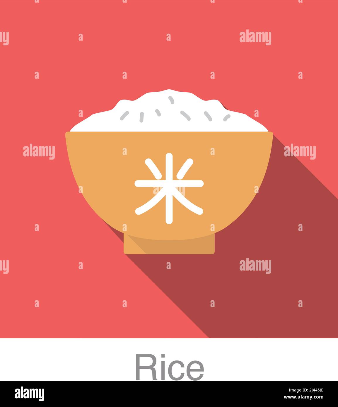 Rice Chinese food flat icon design vector illustration Stock Vector ...