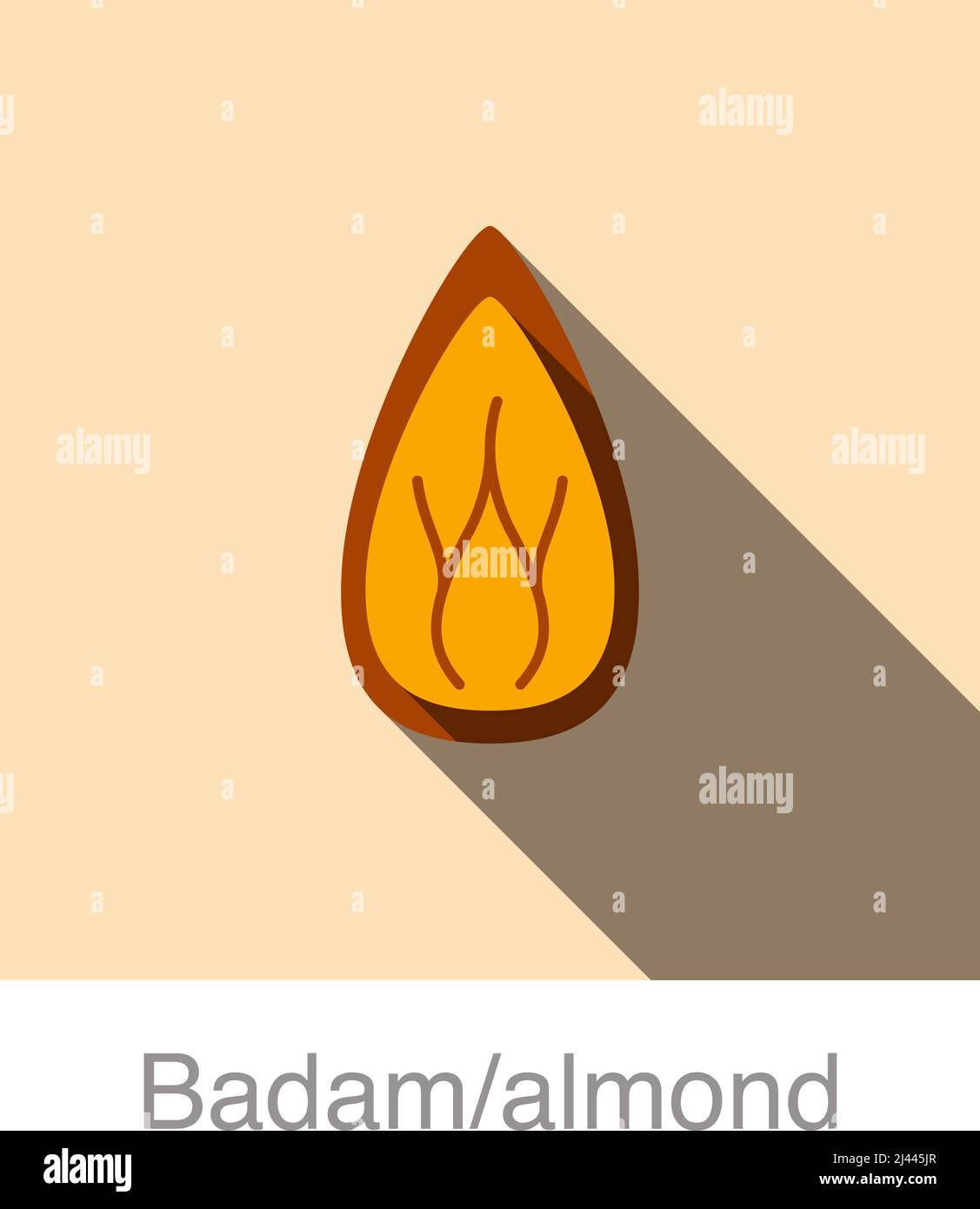 Badam Almond flat icon, vector illustration Stock Vector Image & Art ...