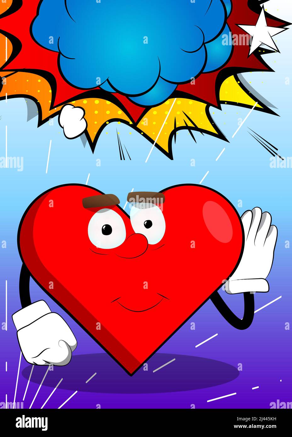 Heart Shape with holds hand at his ear, listening as a cartoon ...