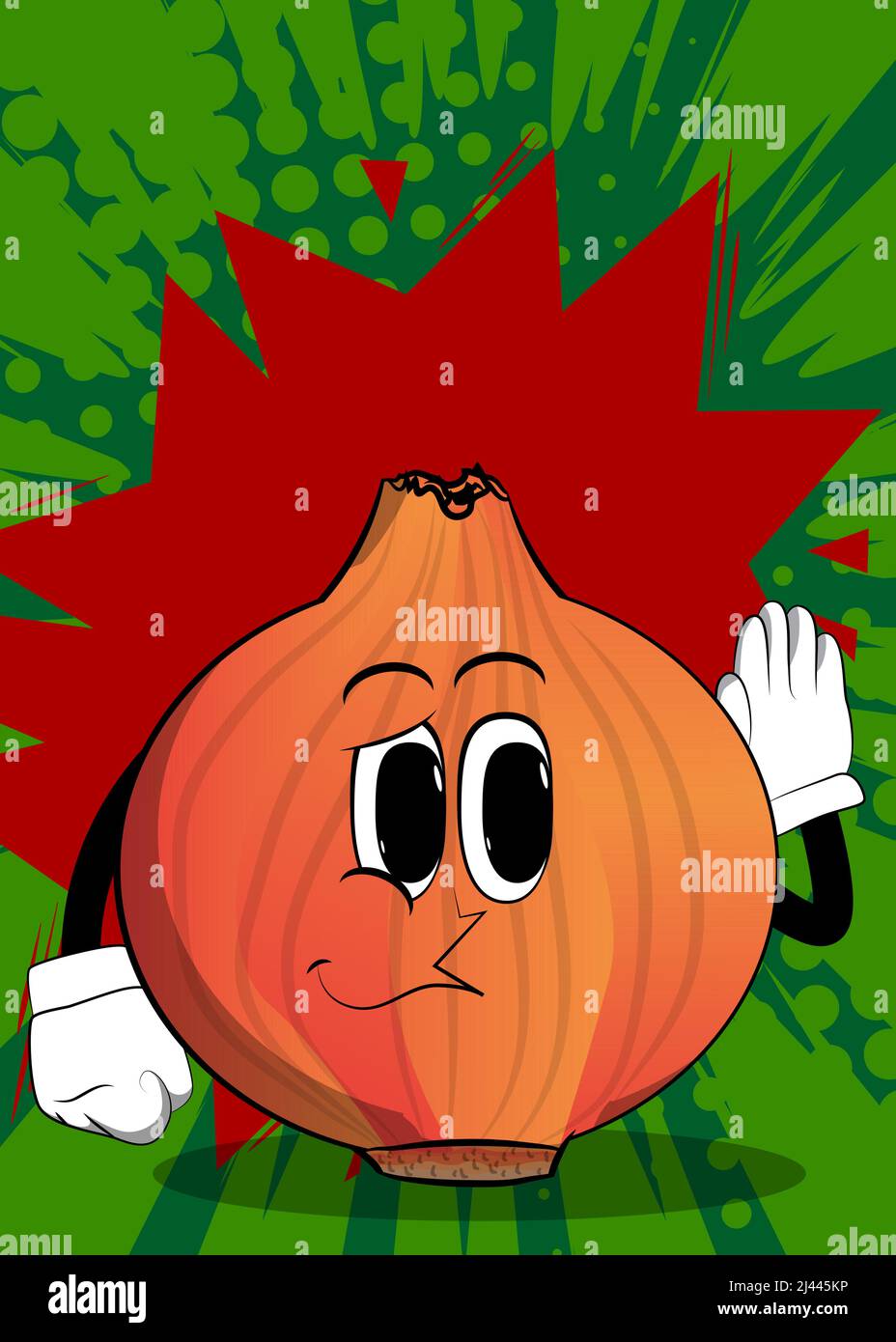 Onion holds hand at his ear, listening. Cartoon Farm Vegetable ...