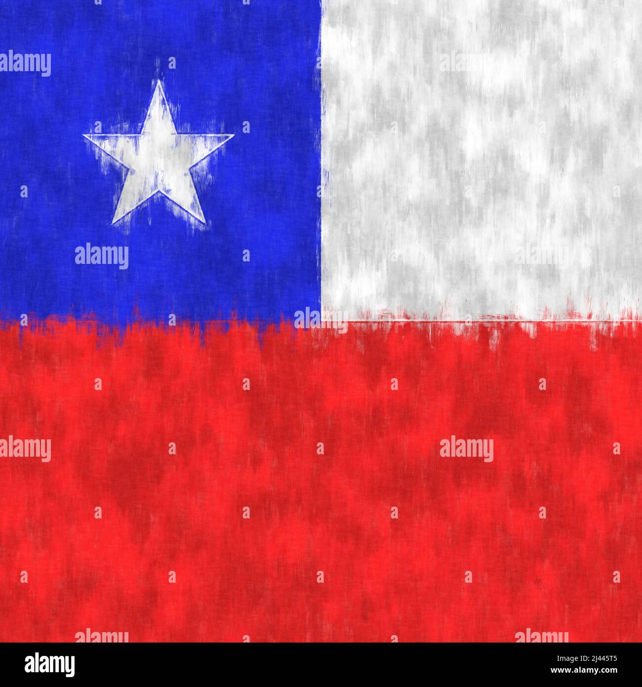 Chile oil painting. Chilean emblem drawing canvas. A painted picture of ...