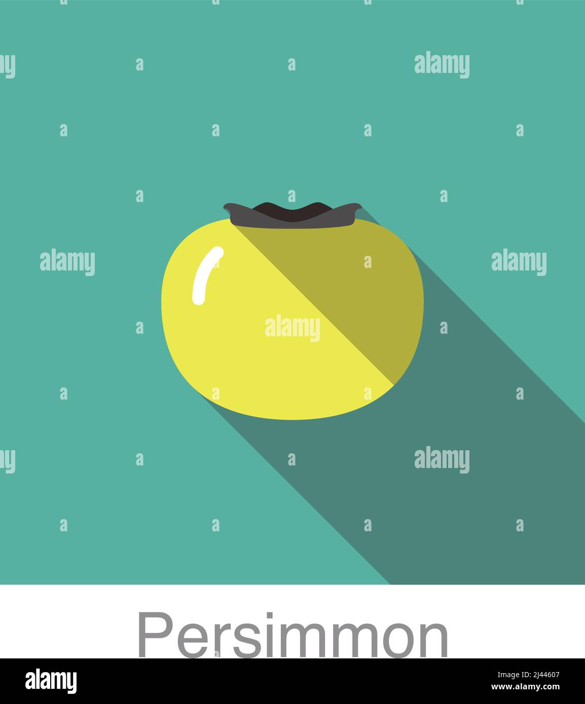 persimmon fruit flat icon, vector illustration Stock Vector Image & Art ...