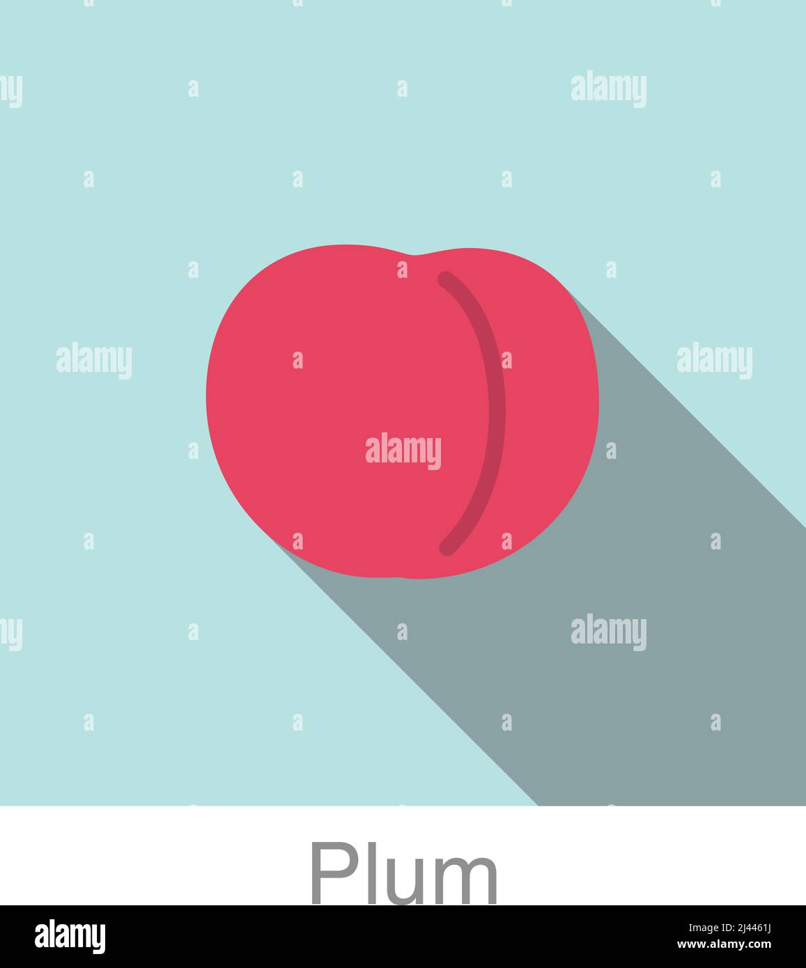 Fresh plum icon flat Stock Vector Images - Alamy
