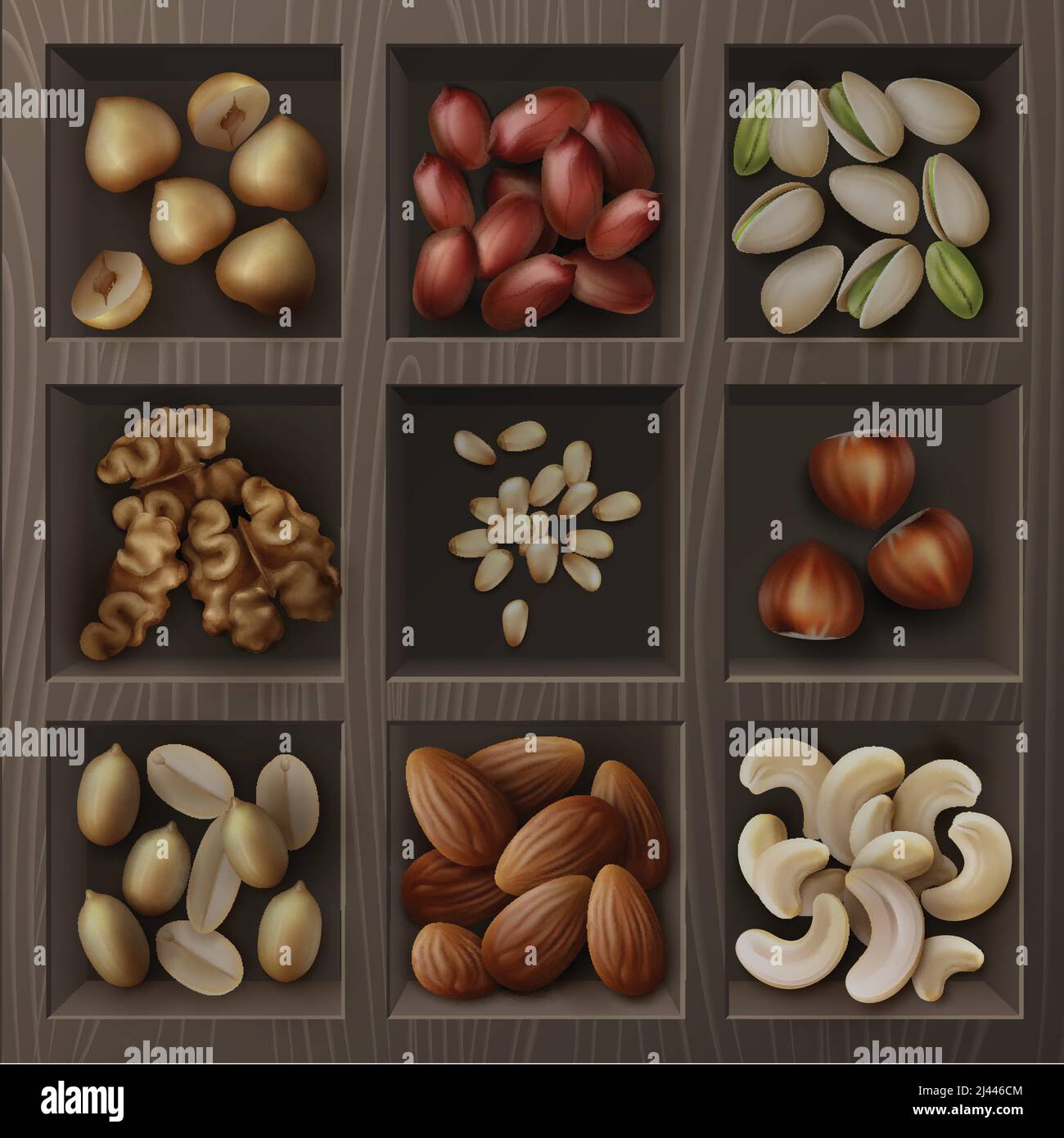 Pistachio top view Stock Vector Images - Alamy