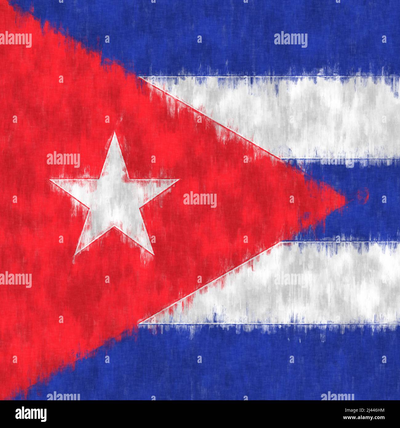 Cuba oil painting. Cuba emblem drawing canvas. A painted picture of a ...