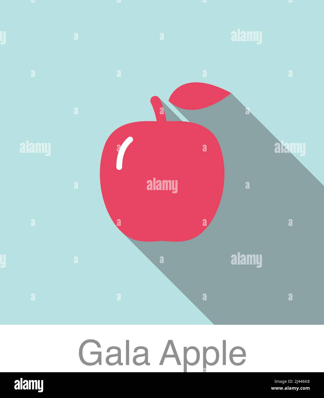 Apple fruit flat icon, Gala apple, vector illustration Stock Vector ...