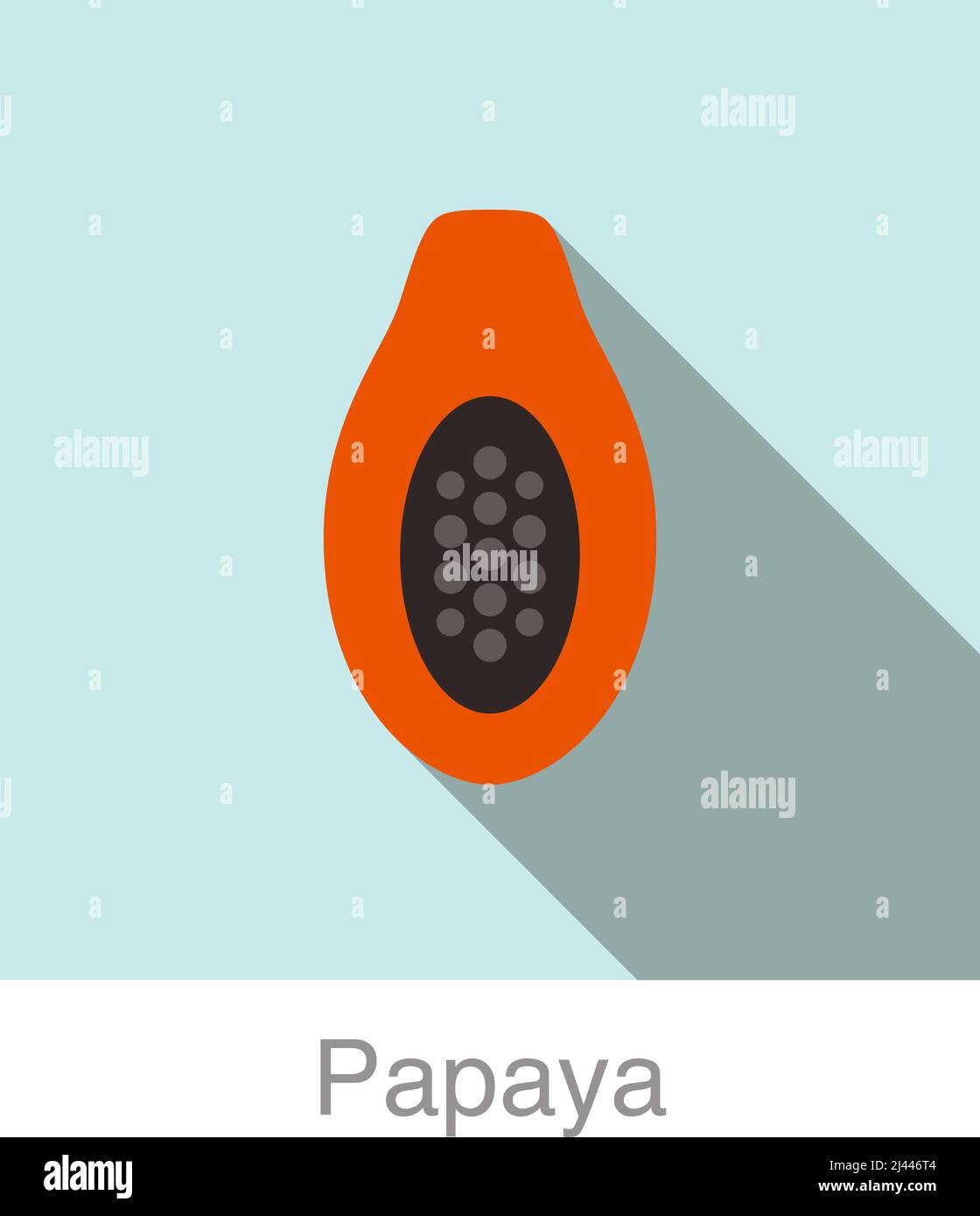 Papaya fruit flat icon, vector illustration Stock Vector Image & Art ...