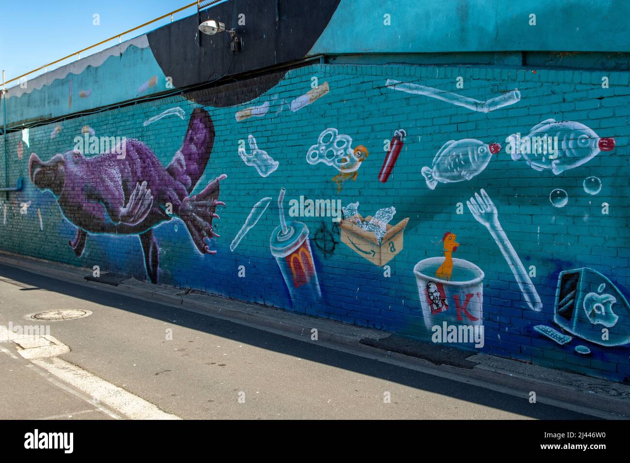 Purple Platypus in Pollution Street Art, Frankston, Victoria, Australia ...