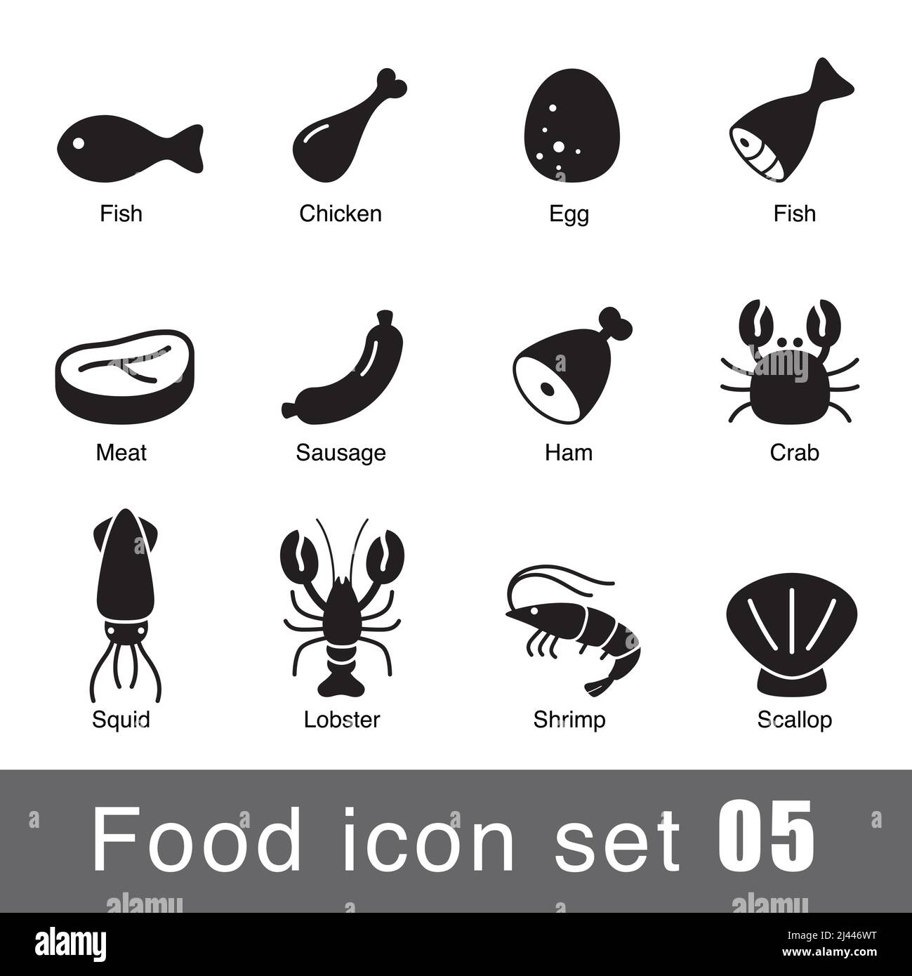 Supermarket meat icon set design, vector illustration Stock Vector ...