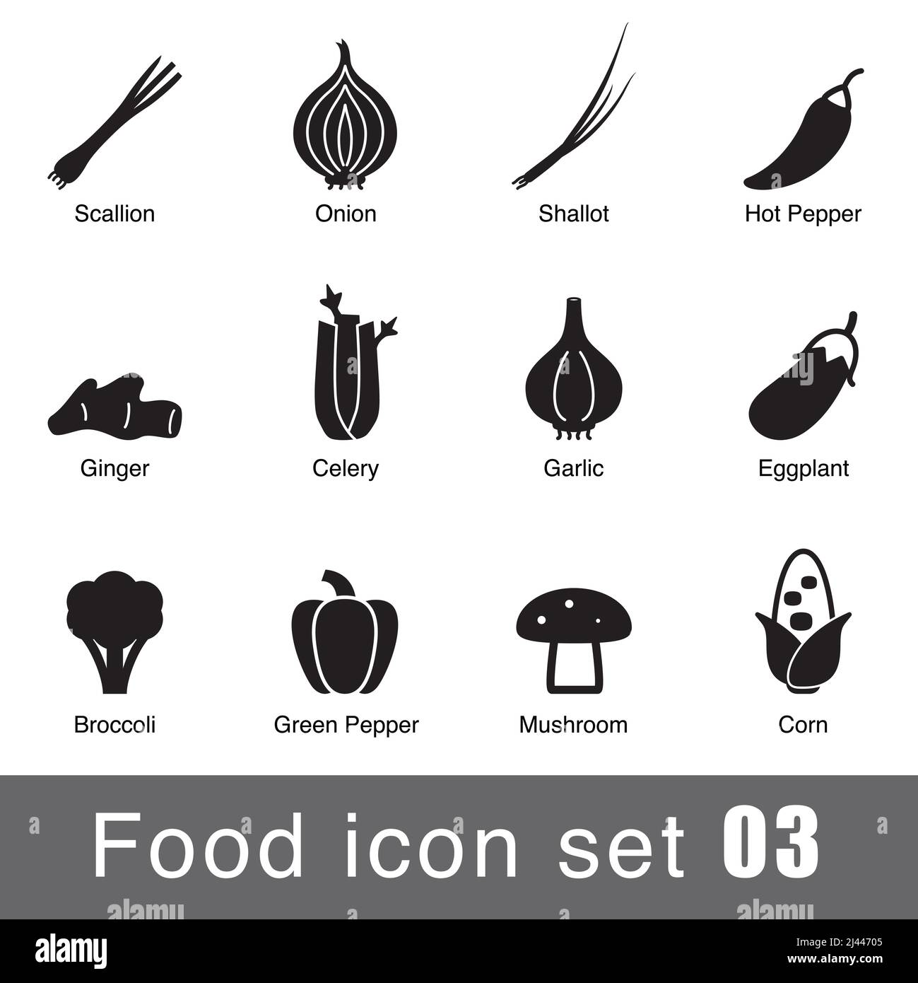 Supermarket vegetable icon set design, vector illustration Stock Vector ...