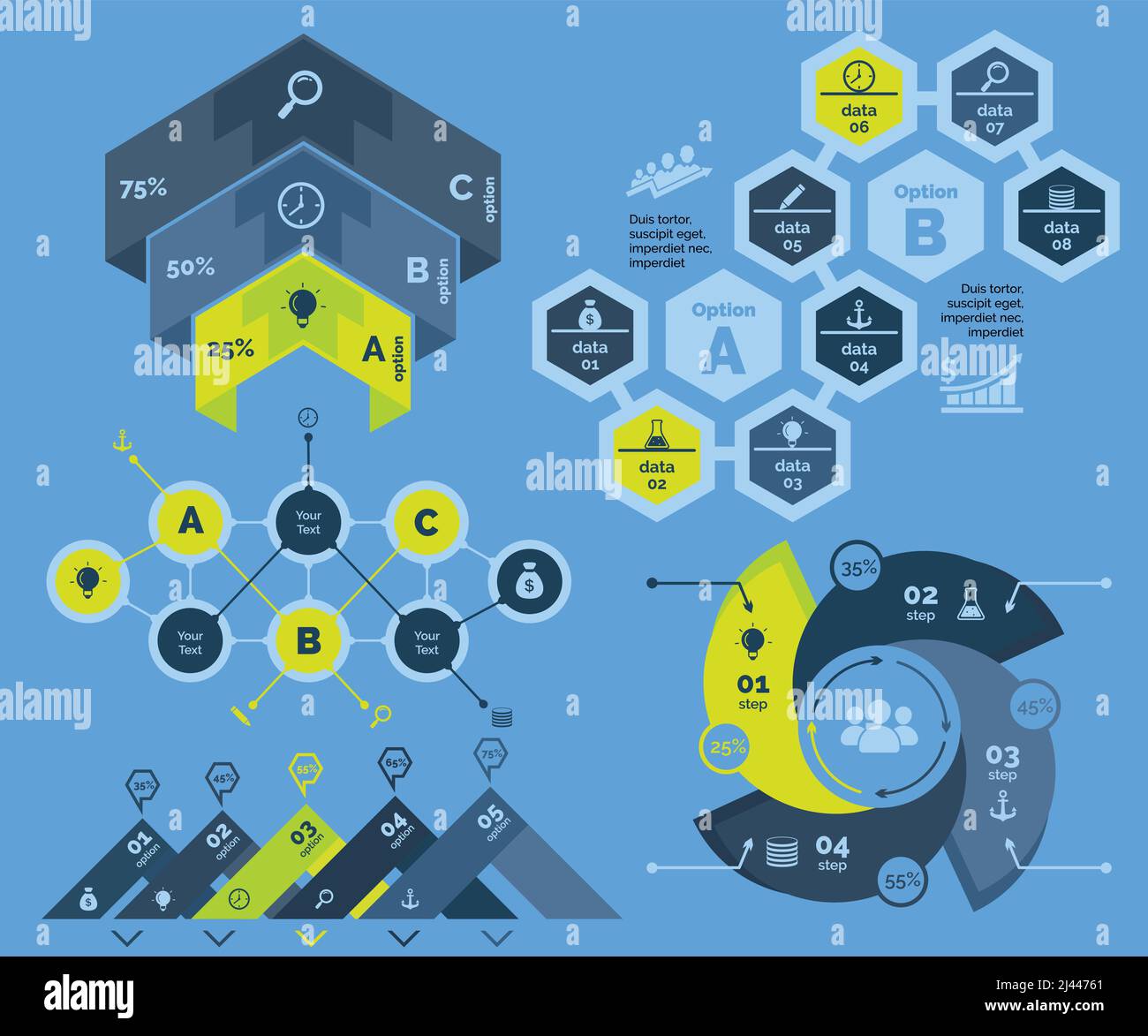Infographic design set can be used for workflow layout, diagram, annual ...