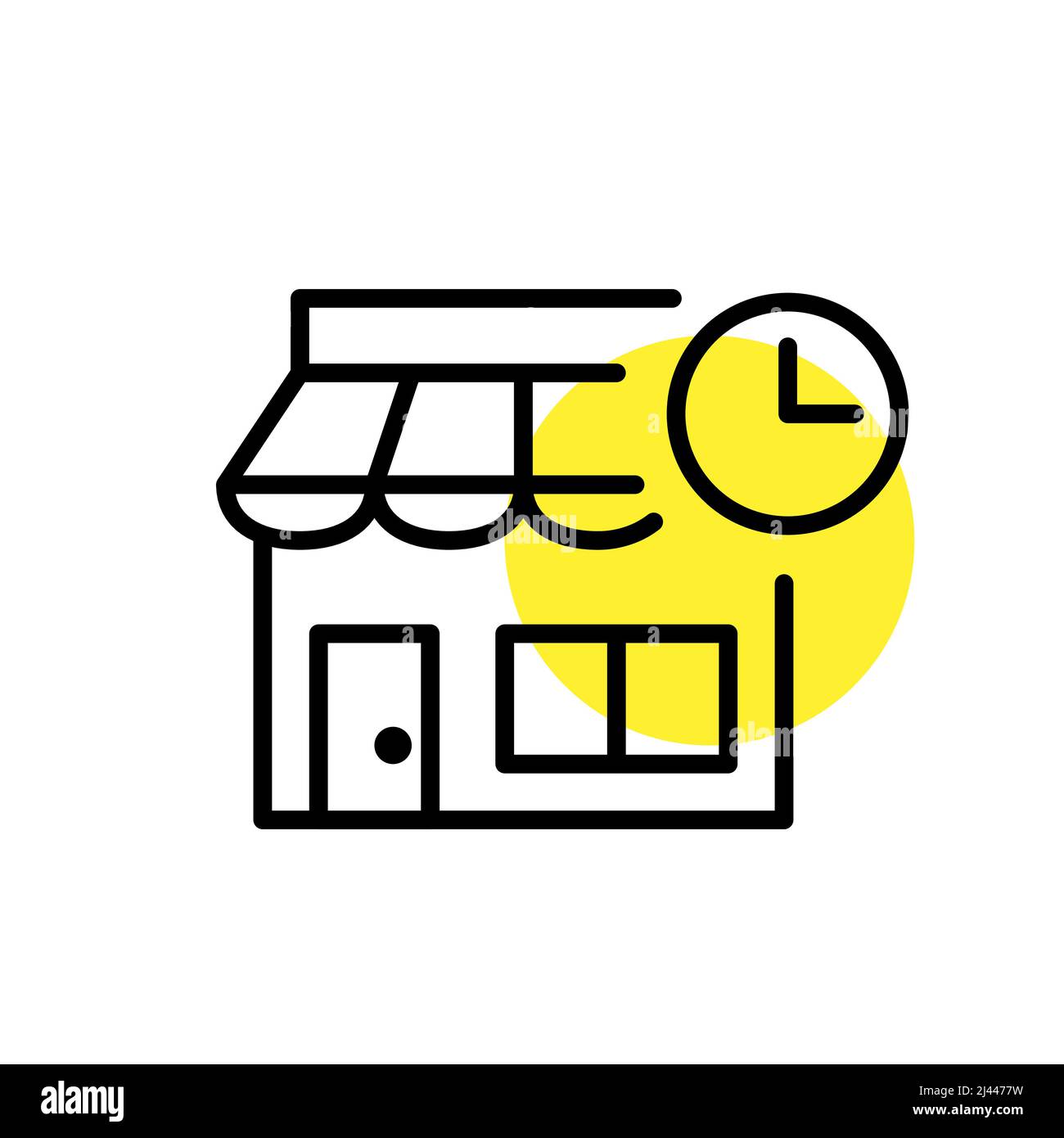 E-store working hours line art icon. Pixel perfect, editable stroke ...