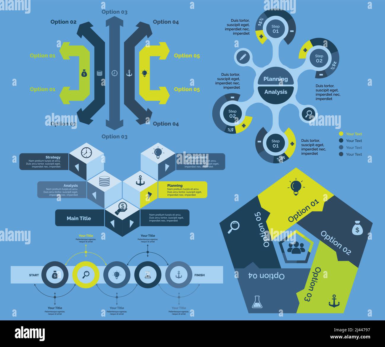 Infographic design set can be used for workflow layout, diagram, annual ...