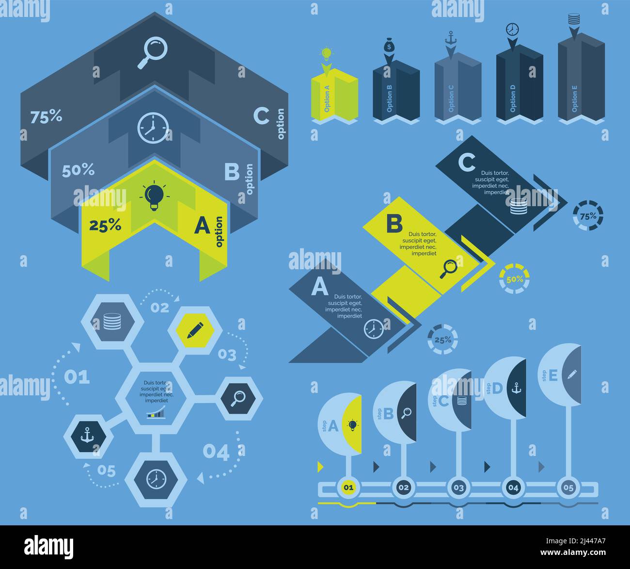 Infographic design set can be used for workflow layout, diagram, annual ...