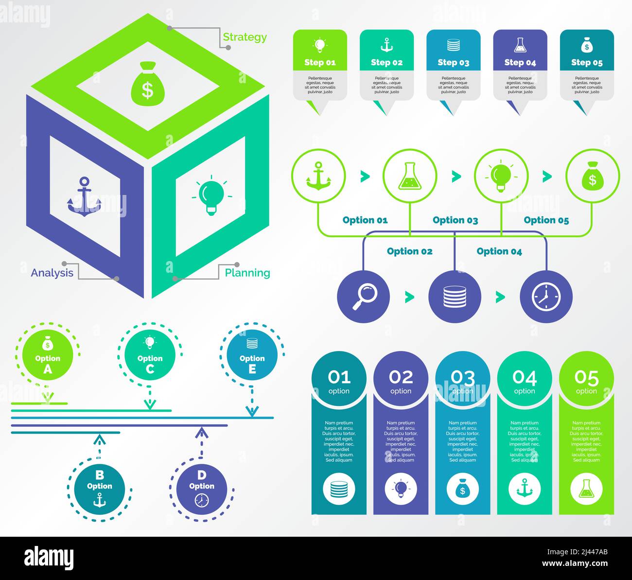 Infographic design set can be used for workflow layout, diagram, annual ...