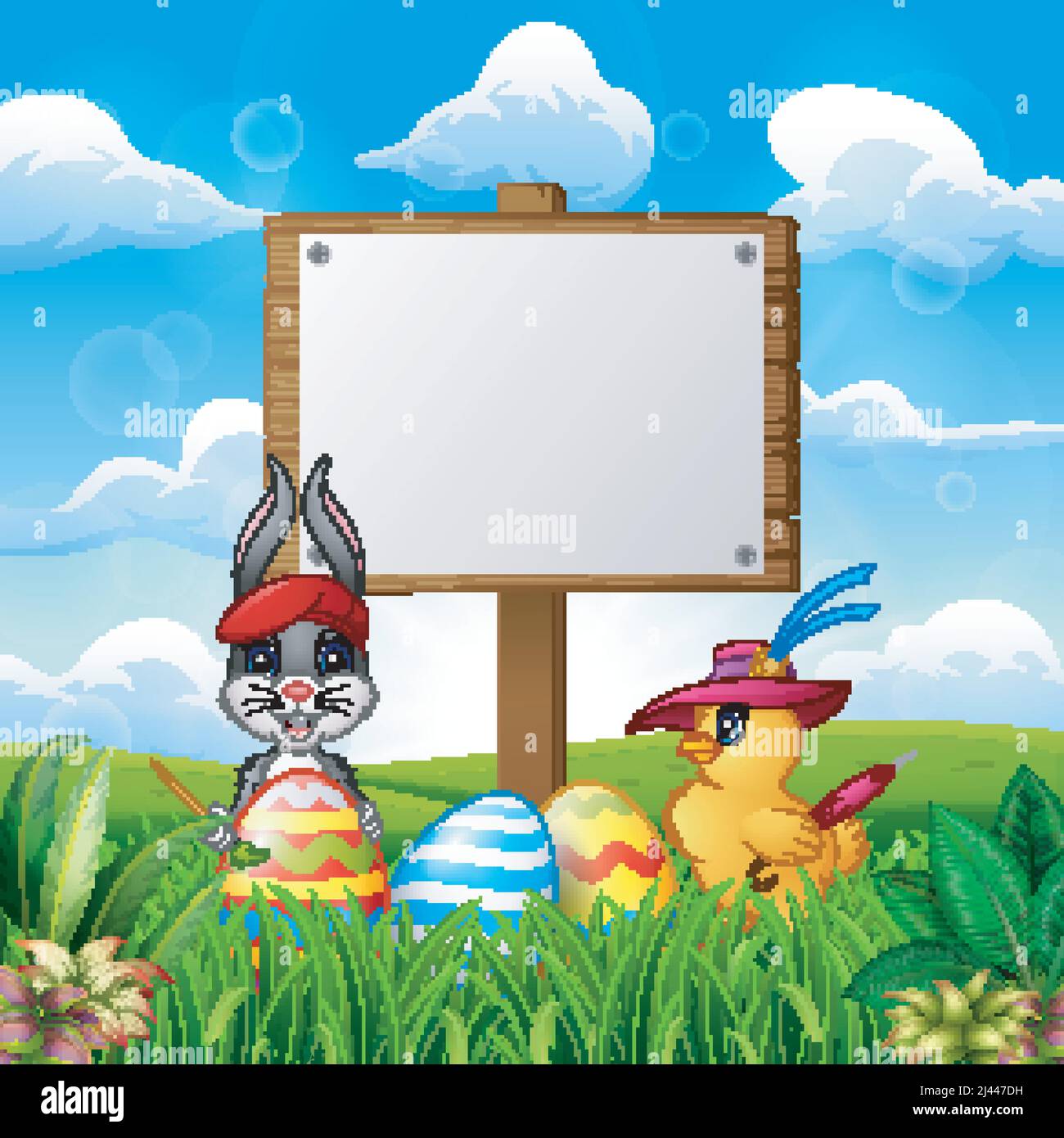 Rabbit on signpost Stock Vector Images - Alamy