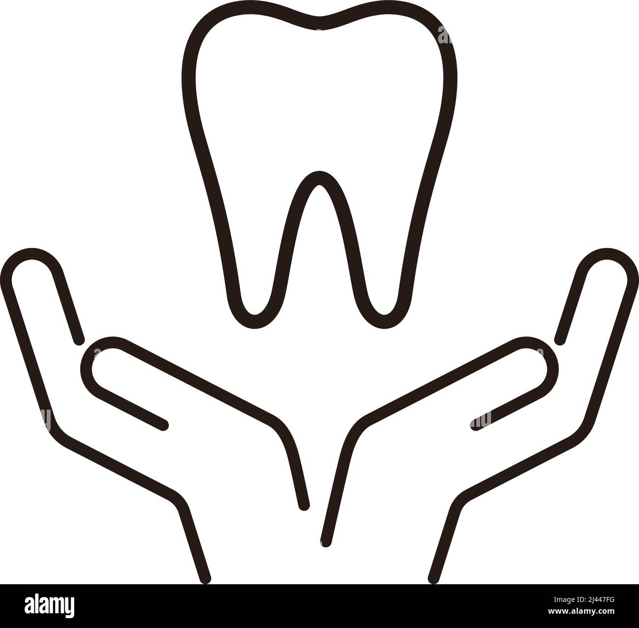 Tooth icon, hands holding tooth, take care of your teeth, Dental ...