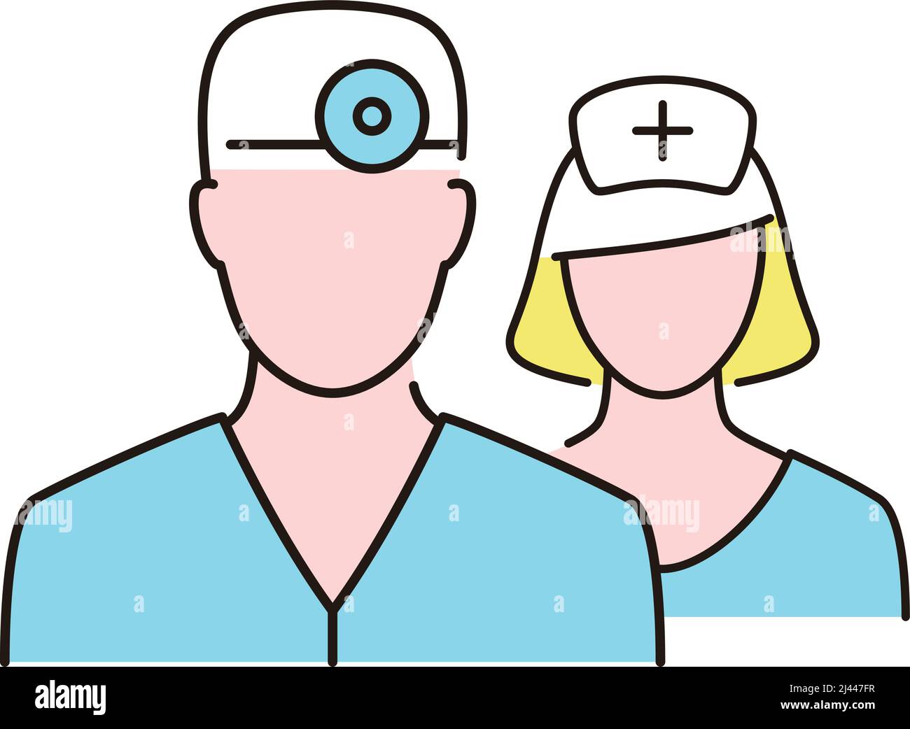 Line doctor nurse help Stock Vector Images - Alamy