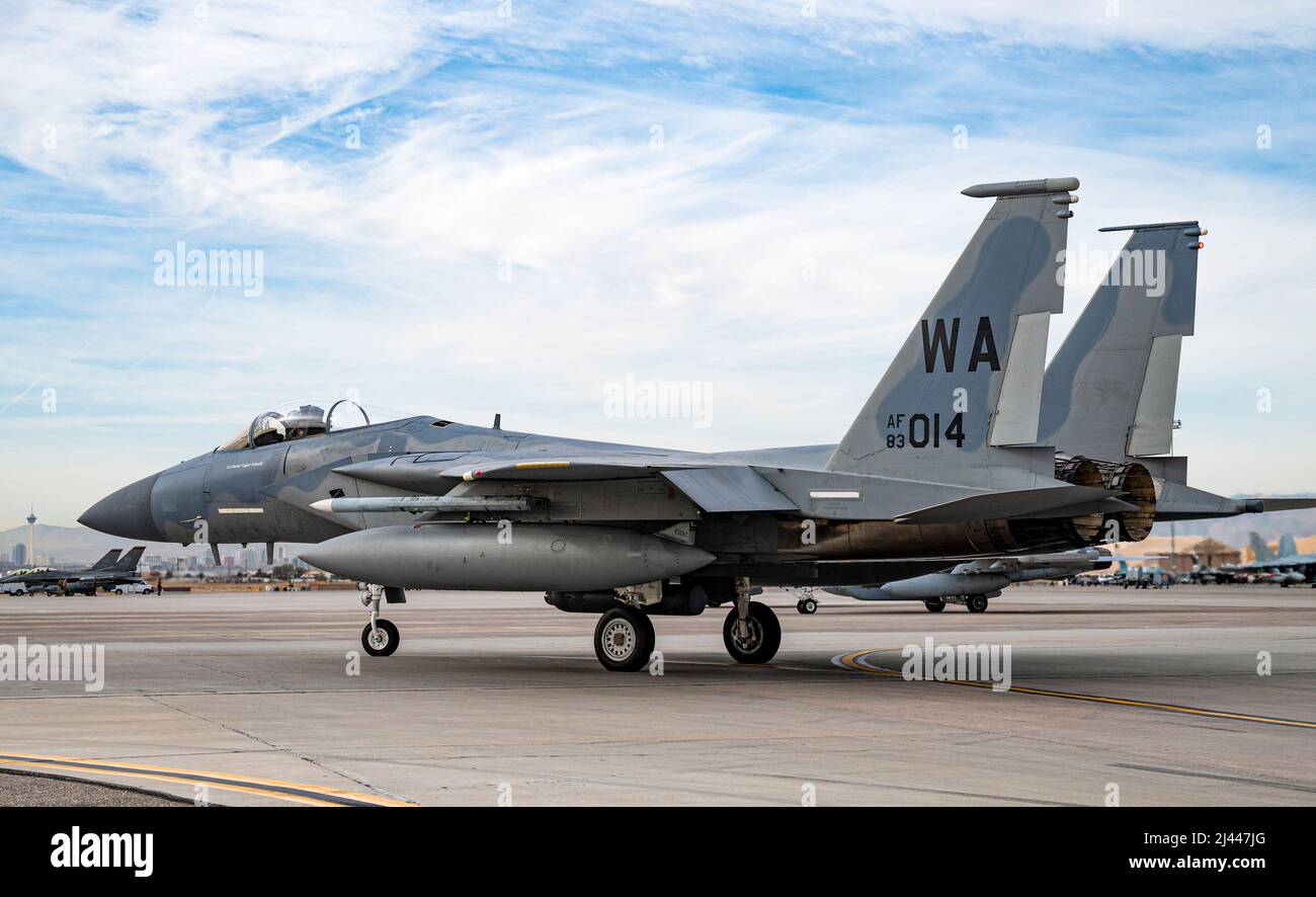 An F-15C Eagle assigned to the 433rd Weapons Squadron prepares to take ...